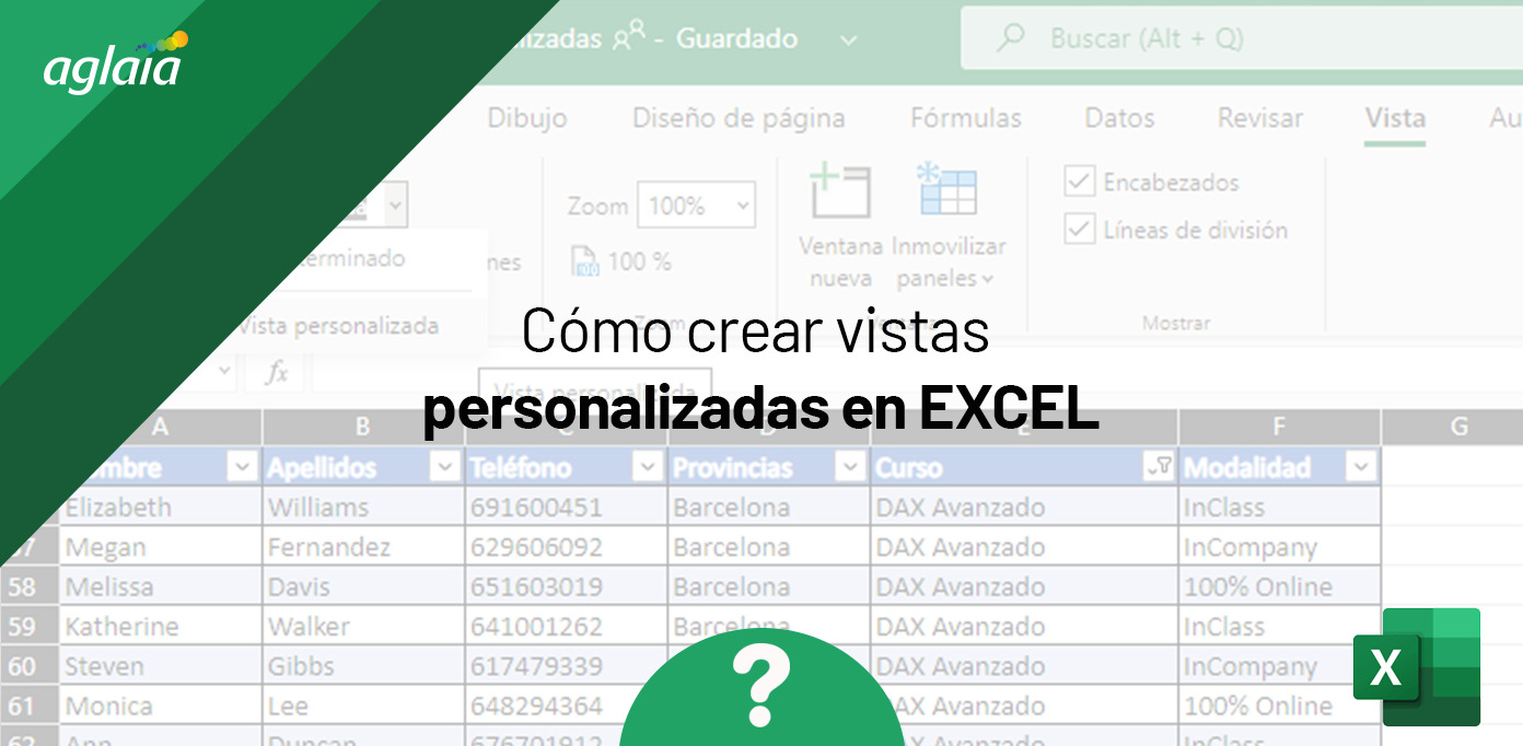 Cómo crear vistas personalizadas en Excel | Aglaia