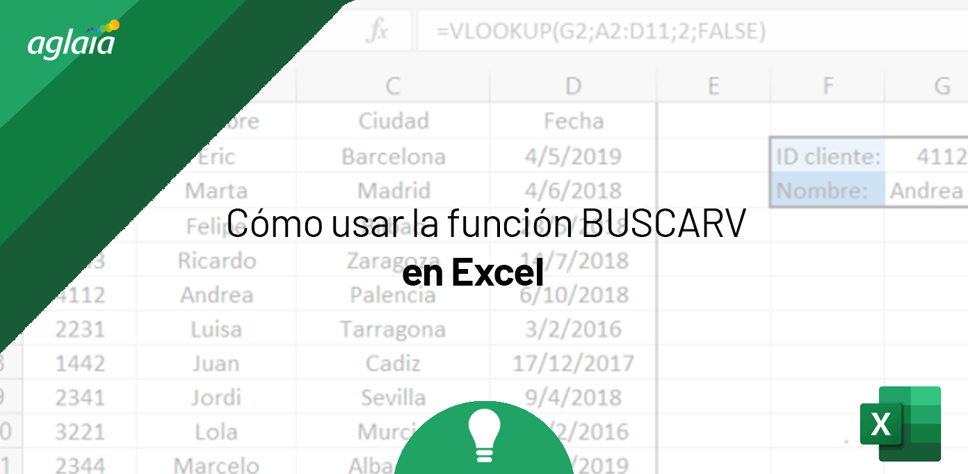 Cómo usar la función BUSCARV en Excel | Aglaia