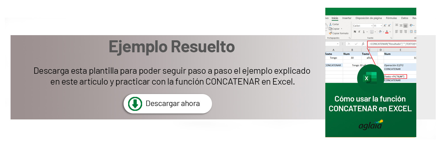 Cómo usar la función CONCATENAR | Microsoft Excel | Aglaia