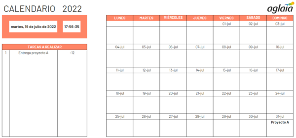 Crear un calendario en Excel con fórmulas | Aglaia